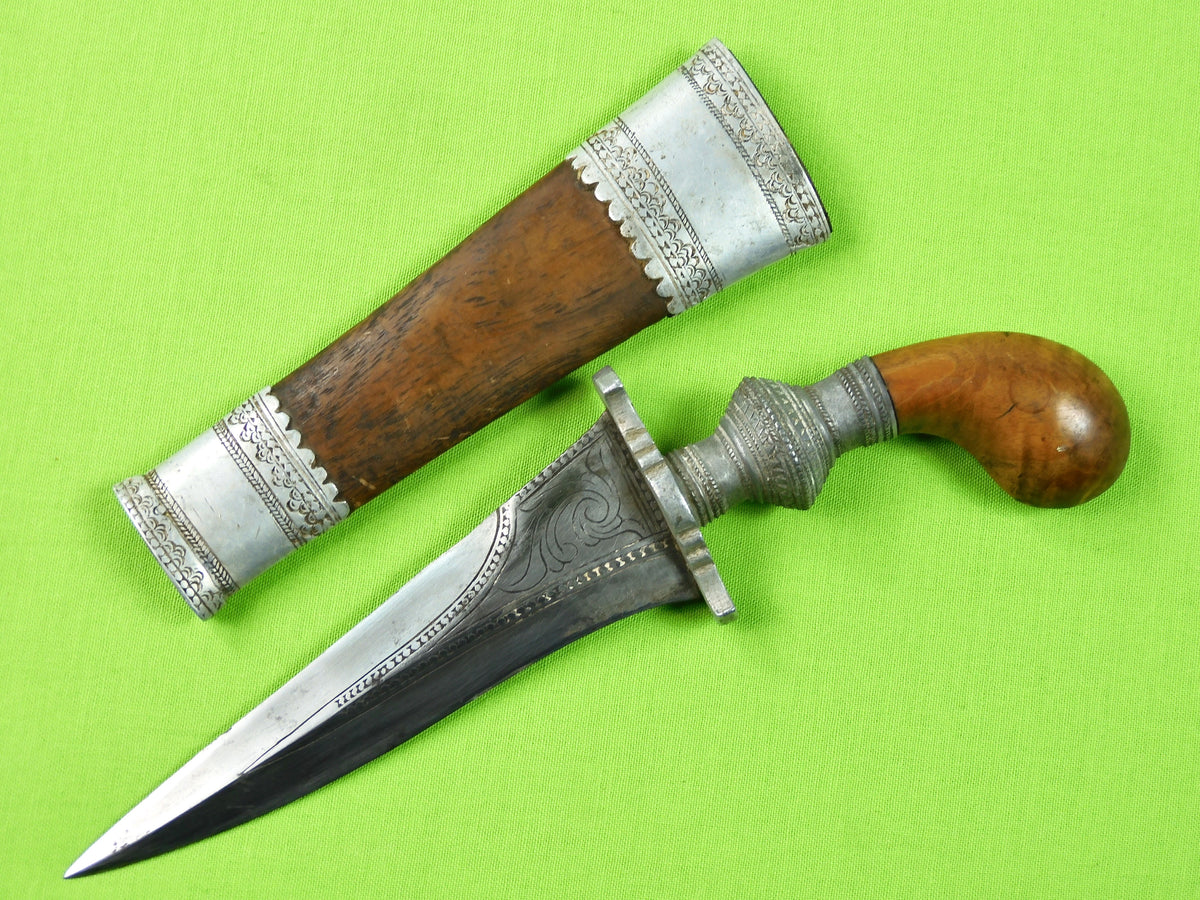 Vintage Old Philippines Philippine Small Punal Moro Kris Knife w/ Scab ...