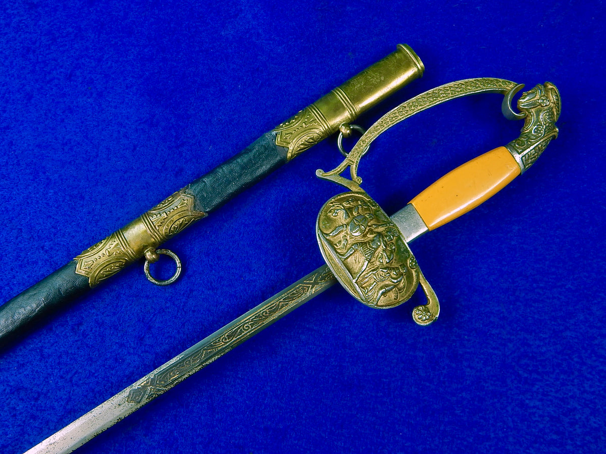 Spanish Spain Antique WW1 Engraved Sword Swords w/ Italian Italy WW2 S ...