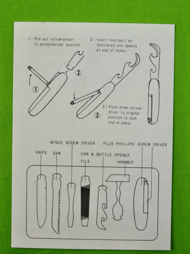 Vintage Barlow Japan Japanese Tool Kit Folding Pocket Knife w/ Case ...