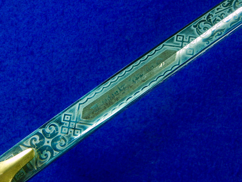 Vintage US Vietnam Era USMC Marine Officer's Engraved Sword w/ Scabbar ...