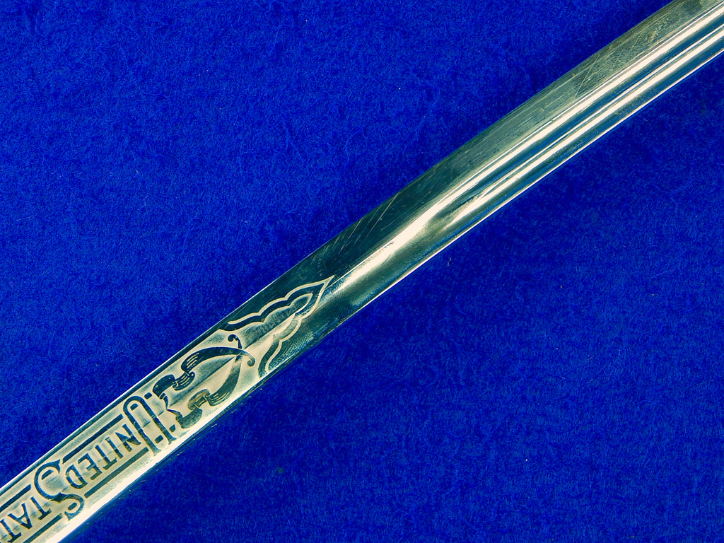 Vintage US Vietnam Era USMC Marine Officer's Engraved Sword w/ Scabbar ...