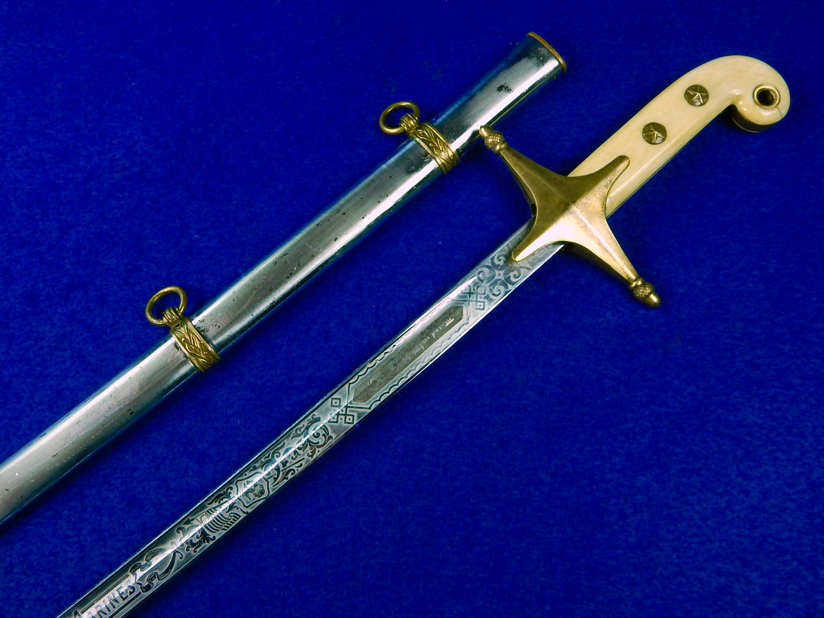 Vintage US Vietnam Era USMC Marine Officer's Engraved Sword w/ Scabbar ...