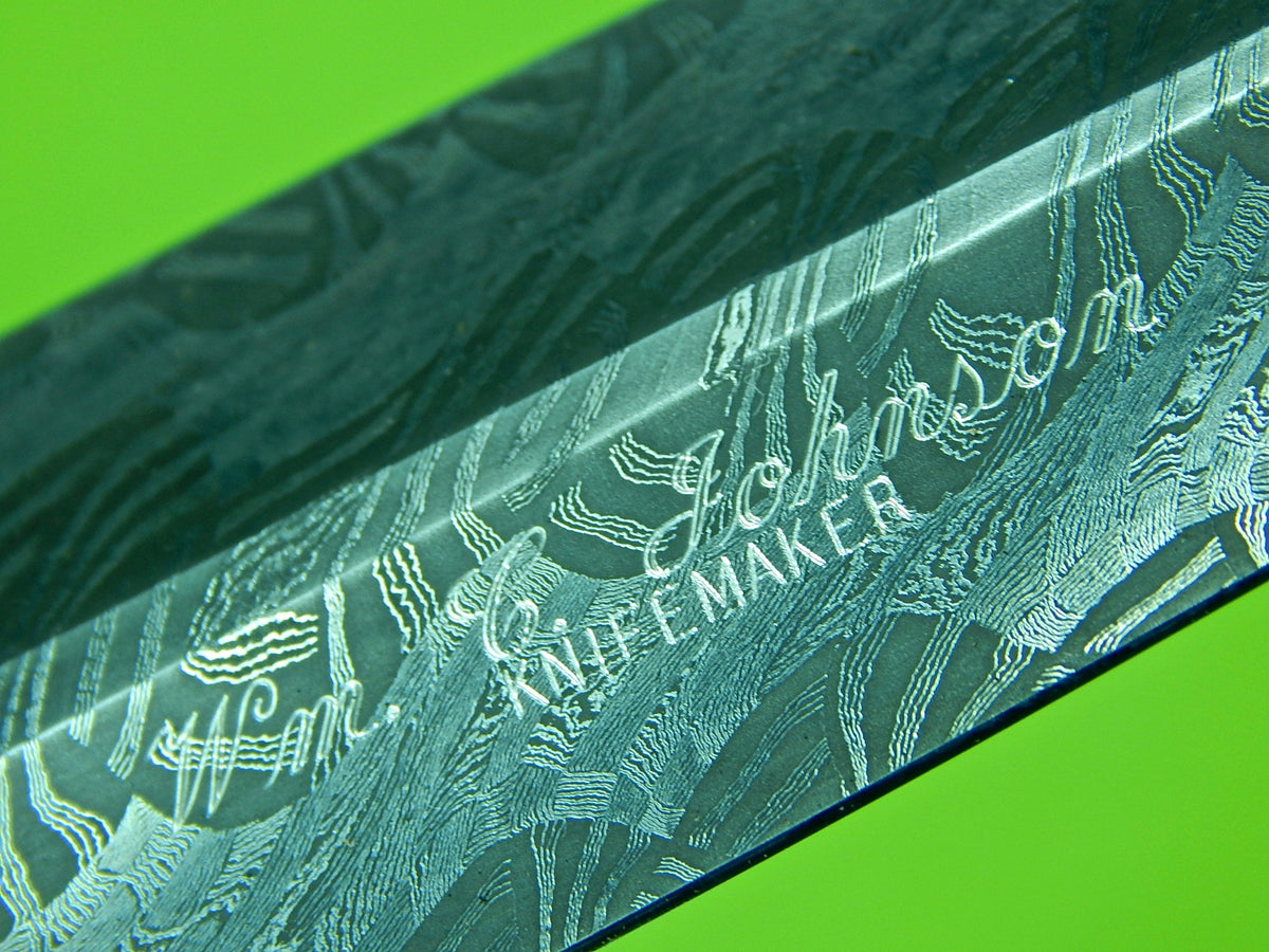 Custom Handmade Wm.C. Bill William C. Johnson Damascus Stiletto Fighti ...