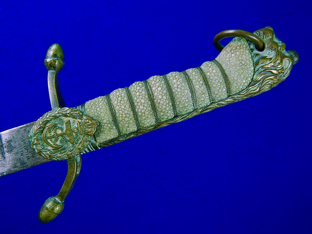 British English WW1 Wilkinson Navy Officer's Midshipman Lion Head Dagg ...