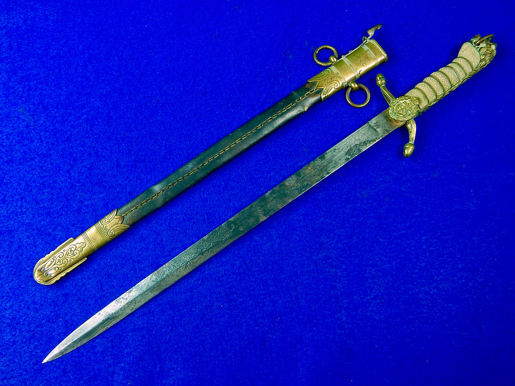 British English WW1 Wilkinson Navy Officer's Midshipman Lion Head Dagg ...